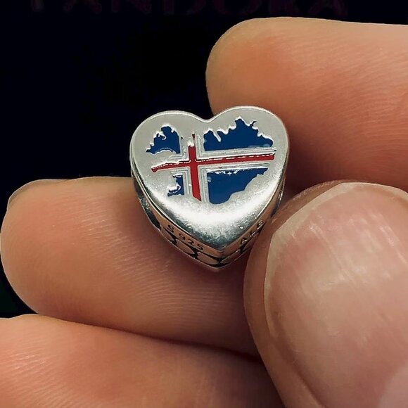 Pandora | Jewelry | Pandora Country Of Iceland Exclusive Map Flag Charm ...